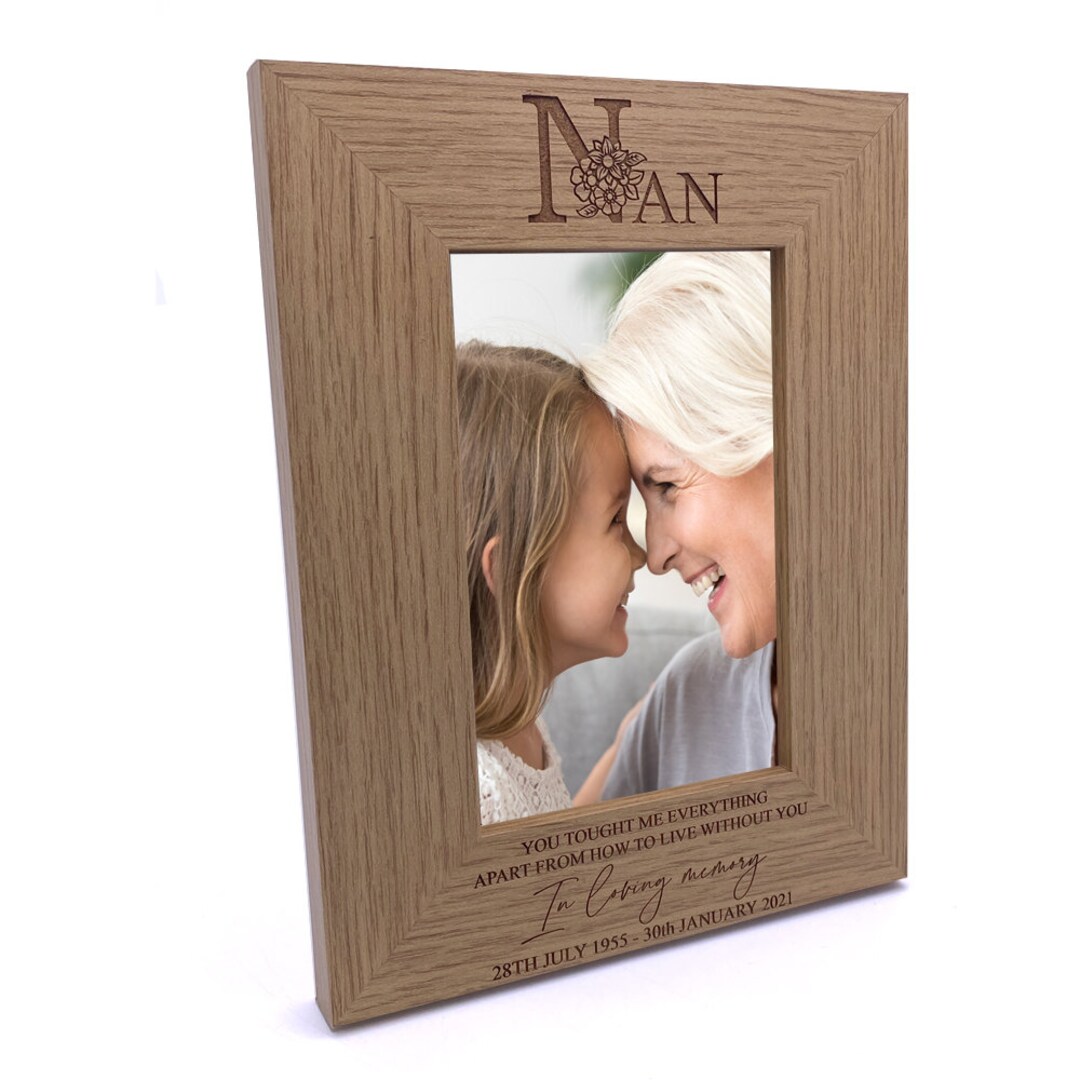 Personalised Nan in Loving Memory Remembrance Photo Frame Live Without ...