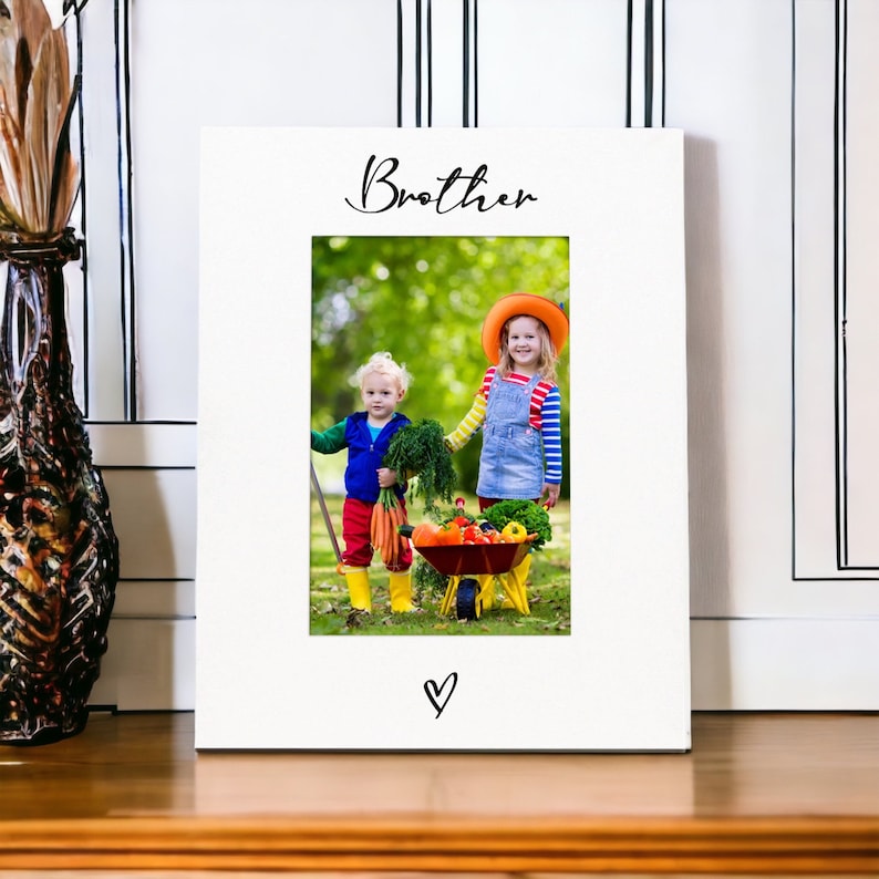 White 6x4 Portrait Picture Photo Frame Brother Heart - Etsy