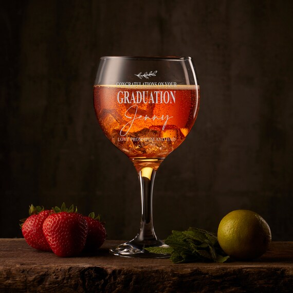 Personalised Graduation Gin and Tonic or Cocktail Glass With - Etsy