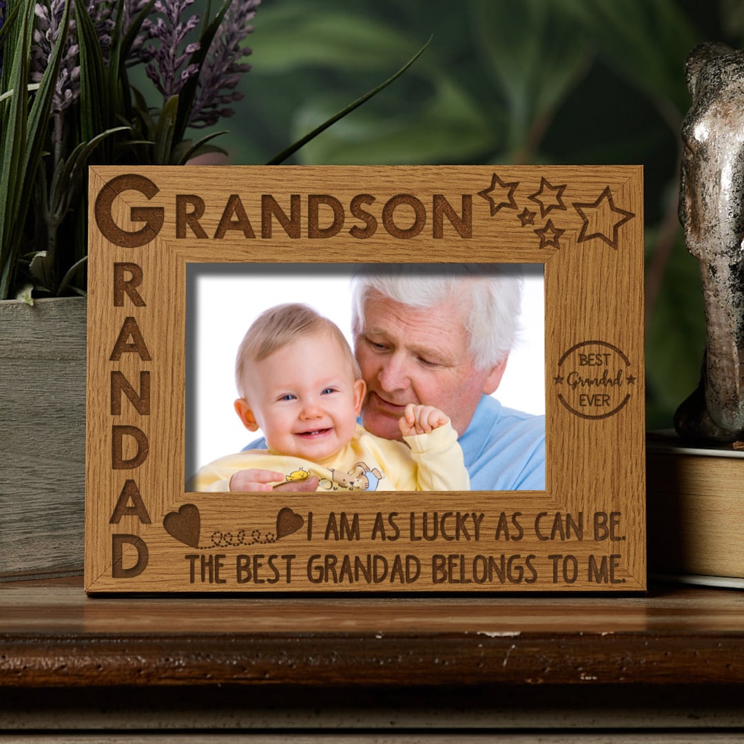 Grandad and Grandson Wooden Photo Frame Gift - Etsy