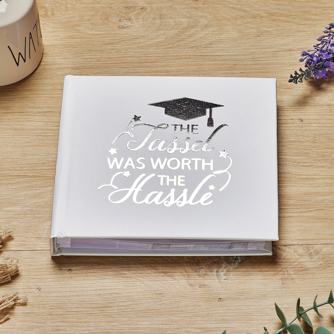Graduation Photo Album With Tassel Design for 50 X 6 by 4 Photos Silver ...