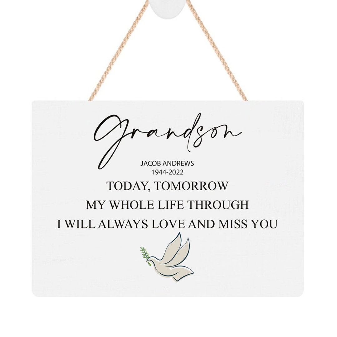 Personalised Grandson Remembrance Memorial Keepsake Plaque - Etsy