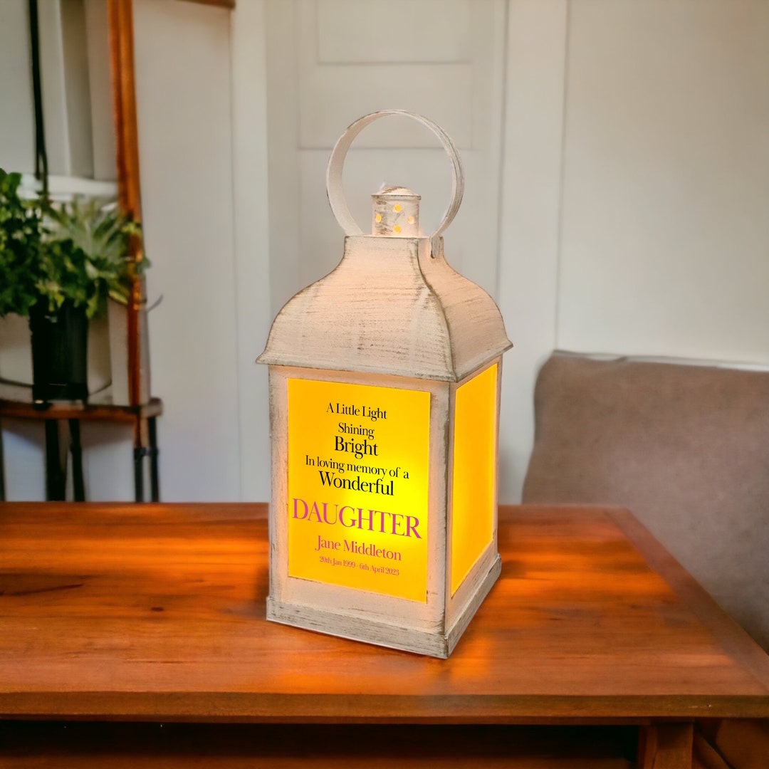 Personalised Daughter in Loving Memory Graveside Lantern Gift With ...