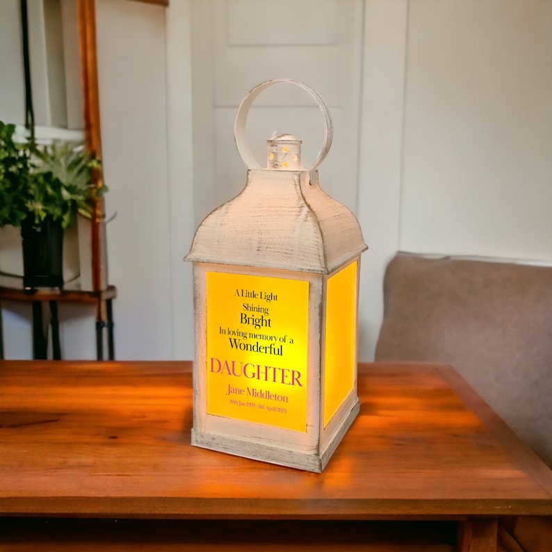 Personalised Daughter in Loving Memory Lantern Gift With Flame - Etsy