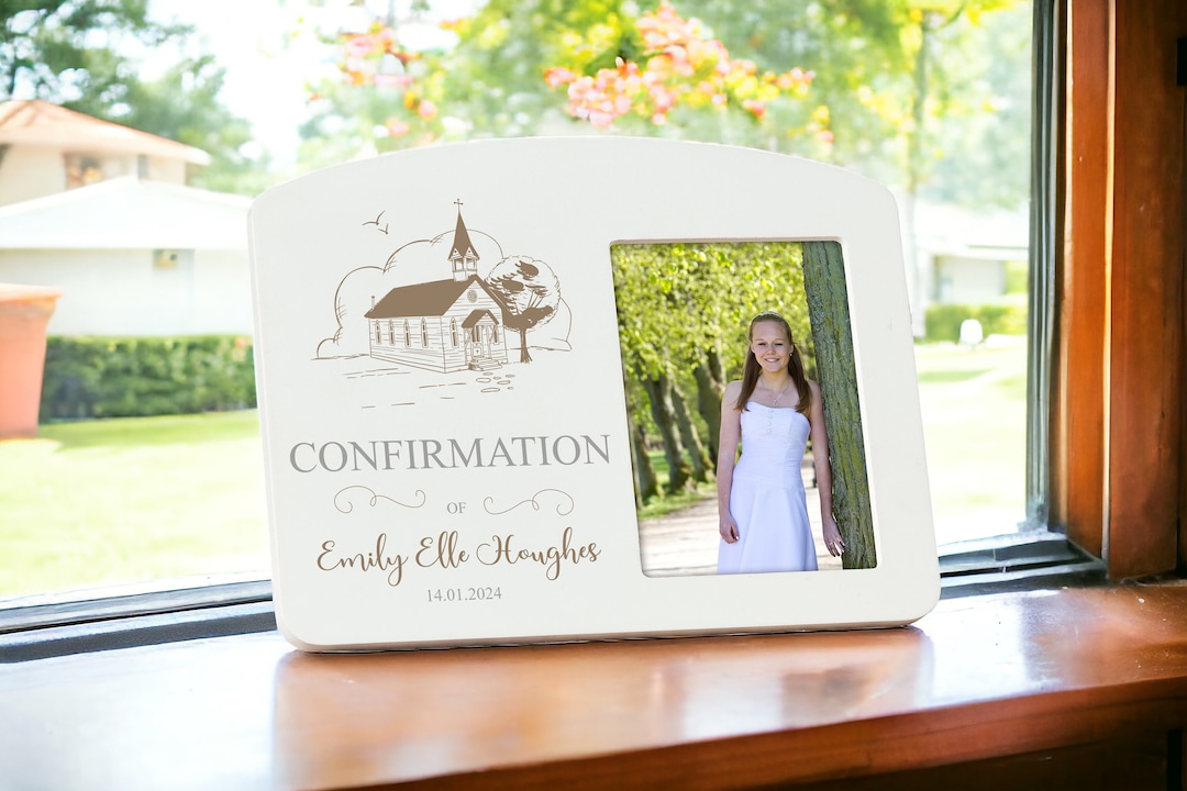Personalised Confirmation Photo Frame With Church Background - Etsy