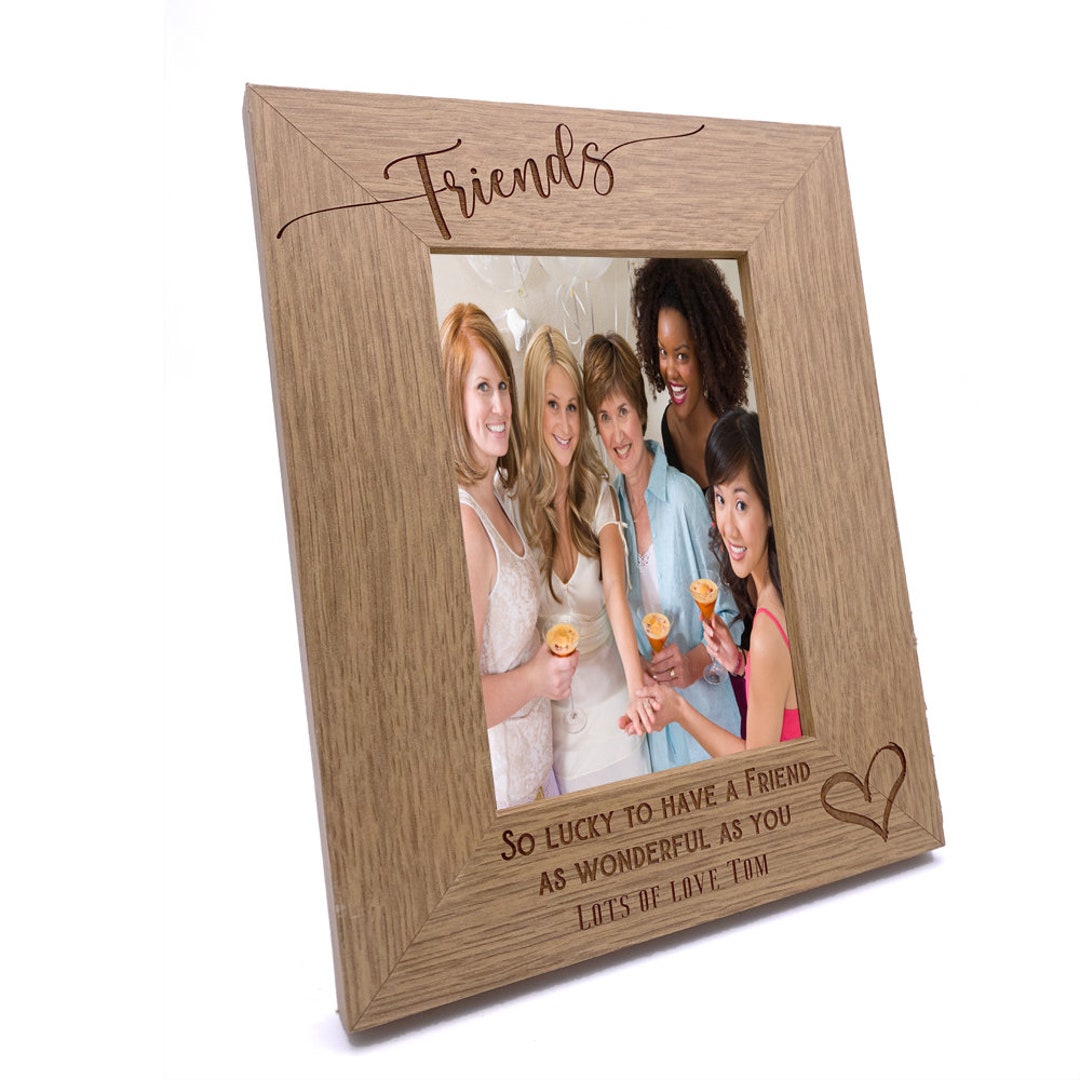Personalised Friends Love Heart Engraved Portrait Photo Frame Gift - Etsy