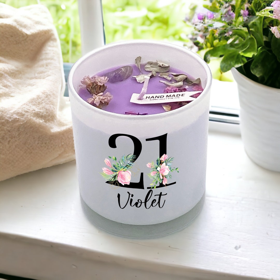 Personalised Gift for 21st Birthday Candle Boxed Floral Variety of ...