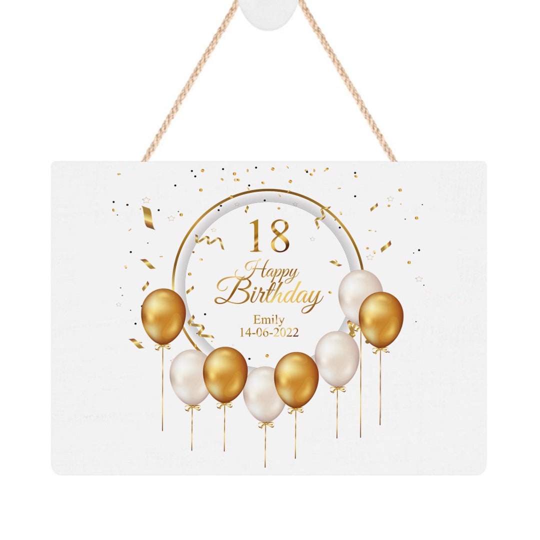 Personalised 18th Birthday Plaque Gift With Balloons - Etsy