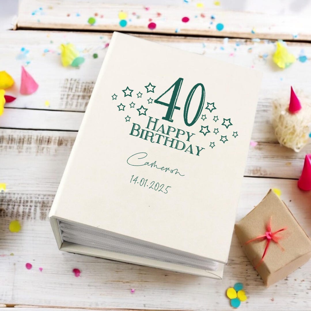 Personalised 40th Birthday Gift for Her or Him With Star Design Photo ...