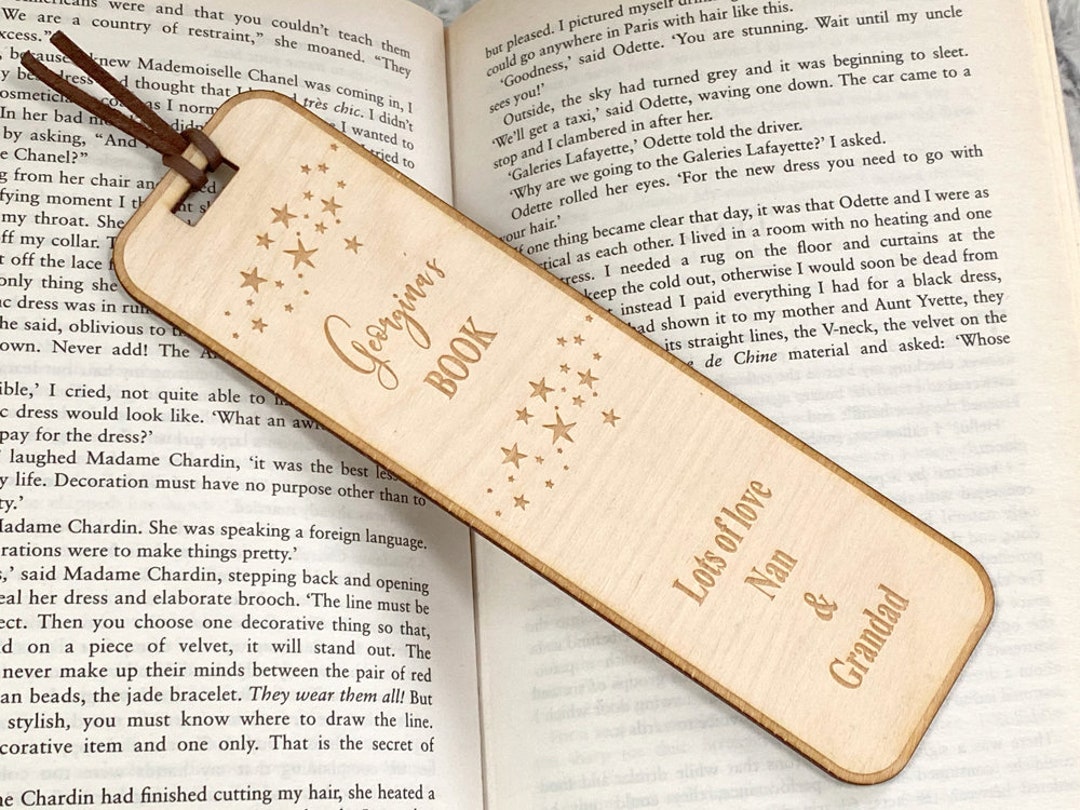 Personalised Any Name Star Design Gift Wooden Engraved Bookmark - Etsy