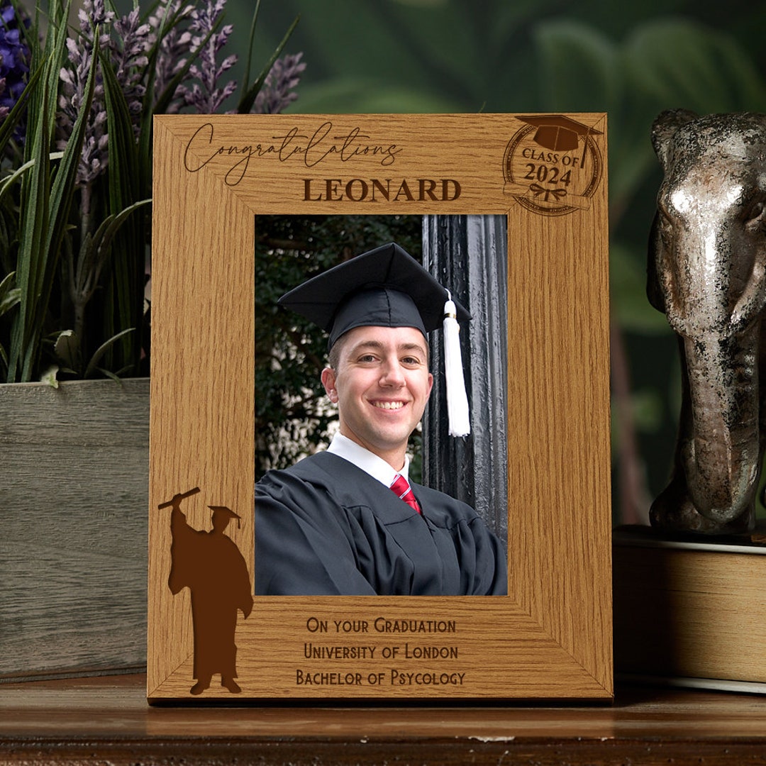 Personalised Male Graduation Wooden Engraved Photo Frame Gift - Etsy