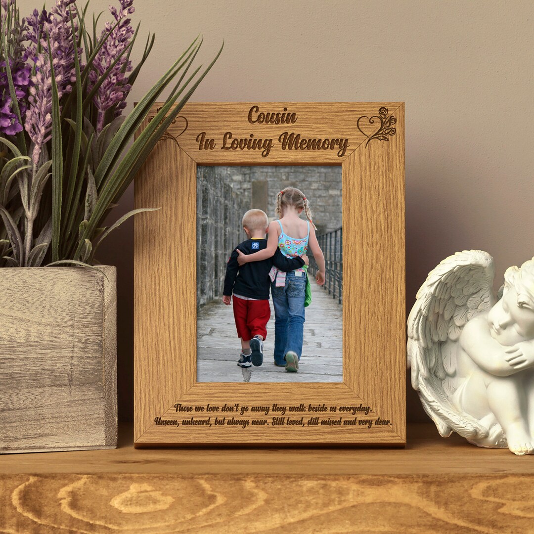Cousin in Loving Memory Remembrance Portrait Wooden Photo Frame Gift - Etsy