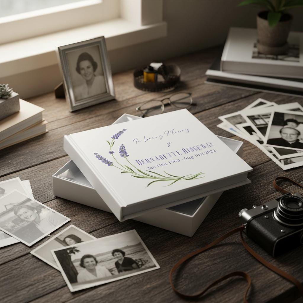 Personalised in Loving Memory Remembrance Photo Album Lavender Flower ...