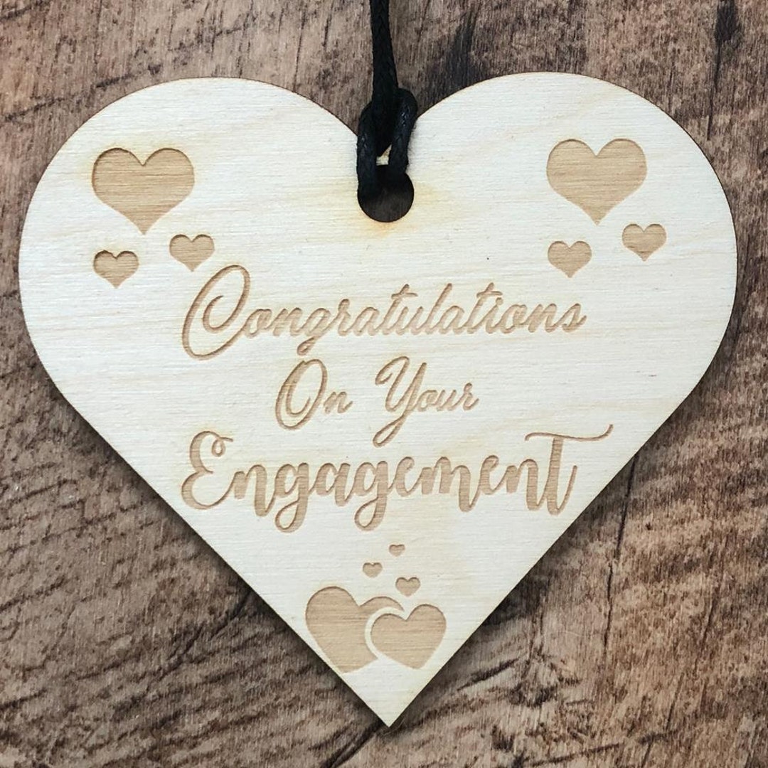 Congratulations on Your Engagement Heart Wooden Plaque Gift - Etsy