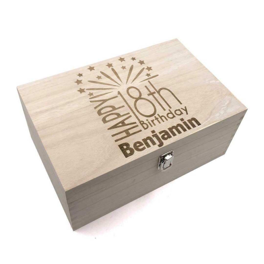 18th Birthday Gift Personalised Large Wooden Keepsake Box Gift - Etsy UK