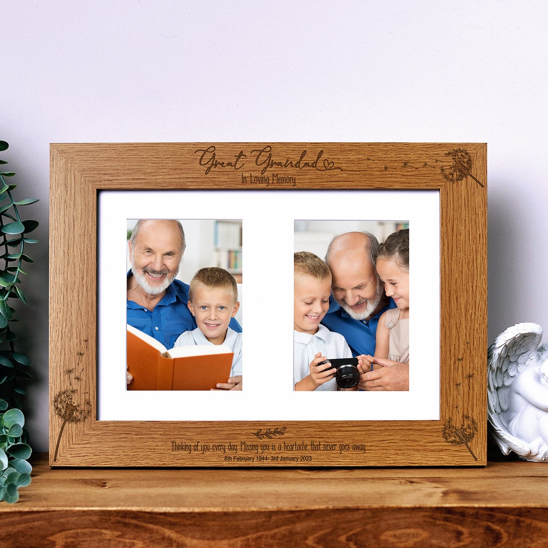 Great Grandad in Loving Memory Photo Frame Double 6x4 Inch Personalised ...
