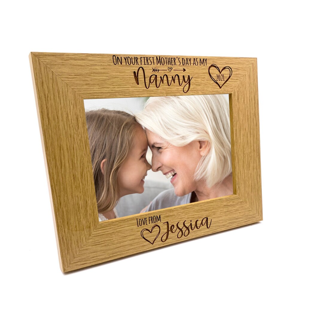 Personalised First Mothers Day as a Nanny Photo Frame Landscape - Etsy