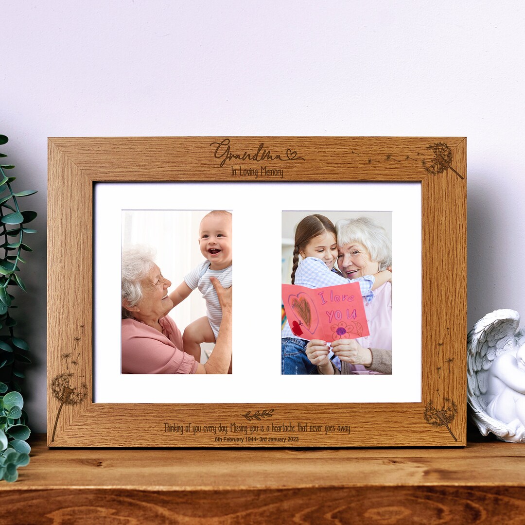 Grandma in Loving Memory Photo Frame Double 6x4 Inch Personalised - Etsy UK