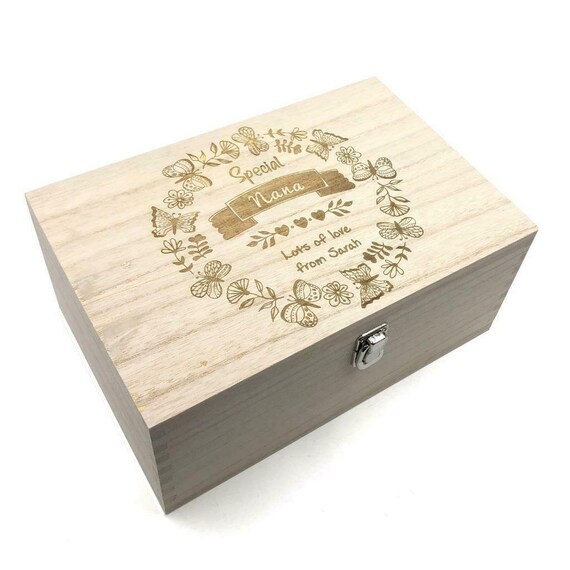 Special Nana Gift Personalised Large wooden Keepsake Box Gift | Etsy