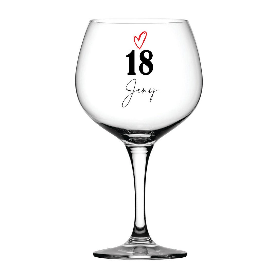 Personalised 18th Birthday Gin Glass Any Name Gifts for Her Girl Women ...
