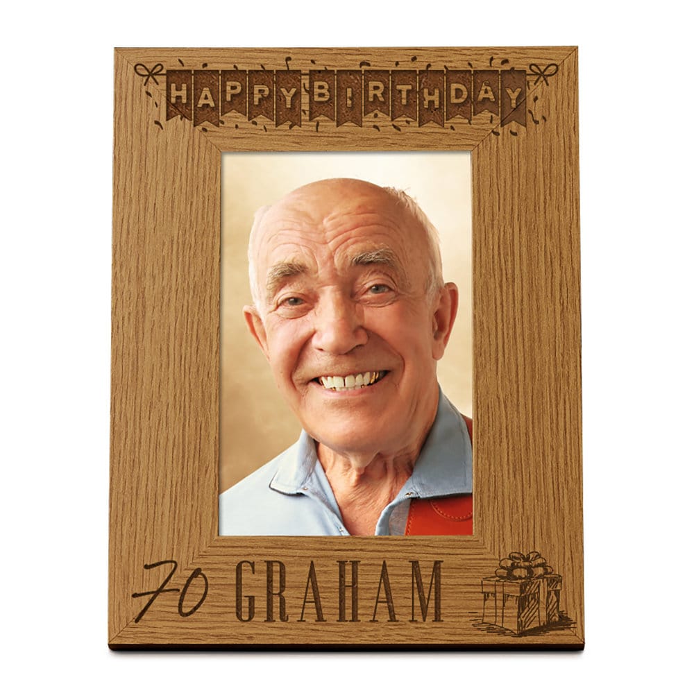 Personalised 70th Birthday Photo Frame Gift With Balloons | Etsy