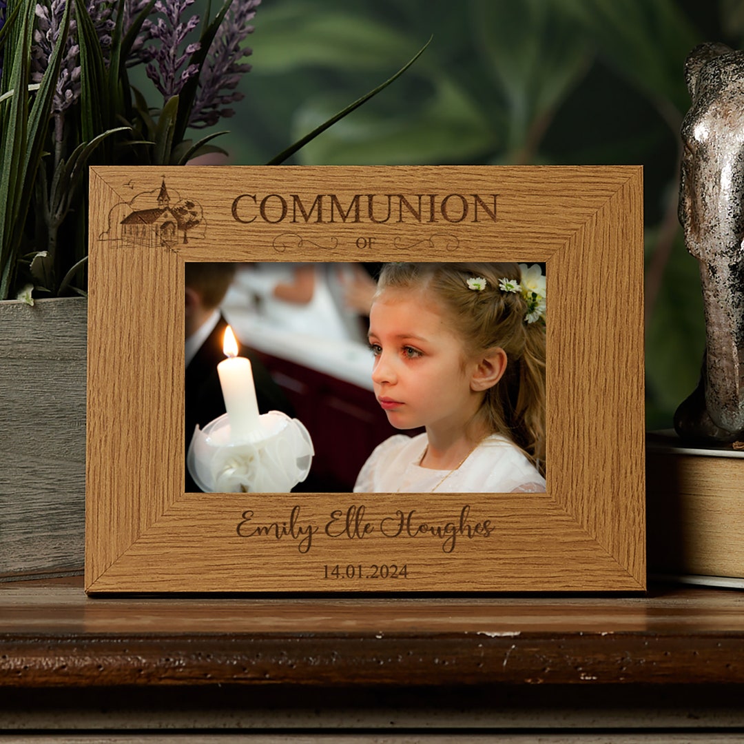 Personalised Communion Day Photo Picture Frame Landscape With Church ...