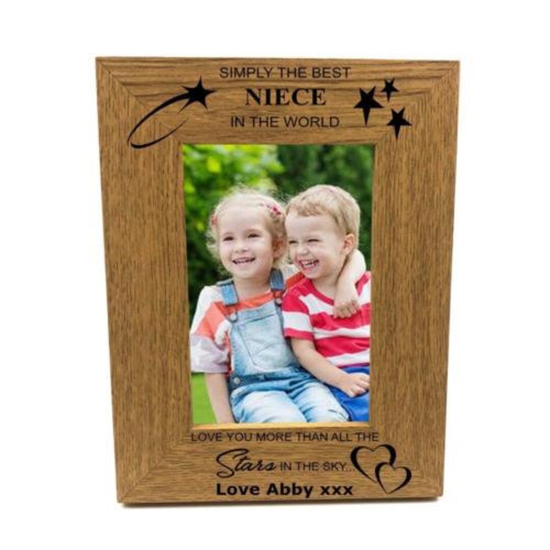 Personalised Best Niece Portrait Wooden Photo Frame Gift - Etsy