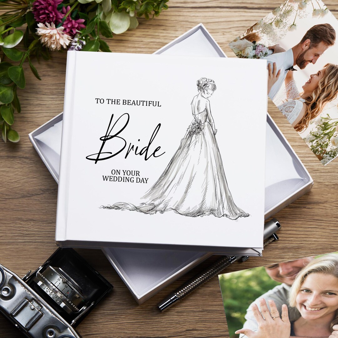 Elegant Wedding Day Photo Album for Bride, White Box, 15 X 10 Cm, 50 ...