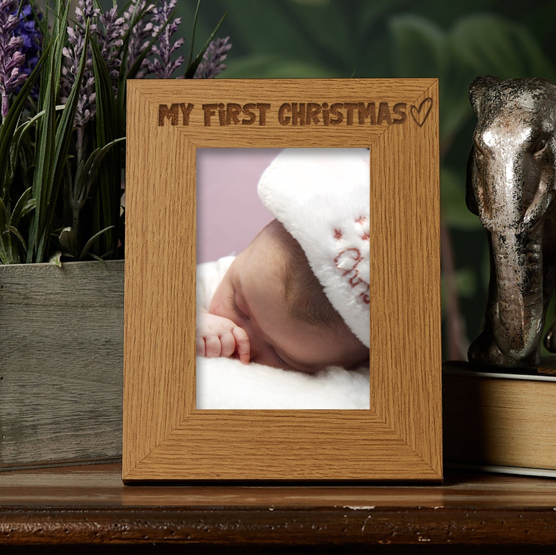 Oak My First Christmas Picture Photo Frame Heart Gift Portrait - Etsy