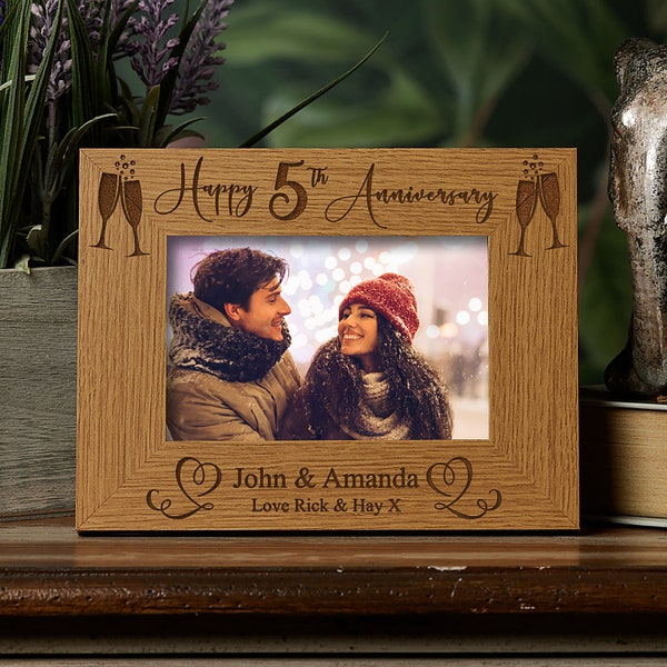 5th Anniversary Wooden Frame - Etsy