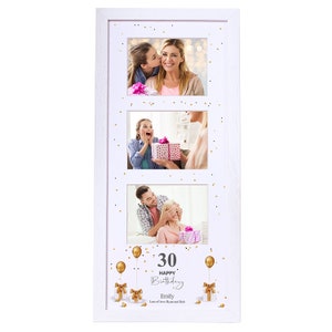 Personalised 30th Birthday Triple Photo Frame With Presents - Etsy UK