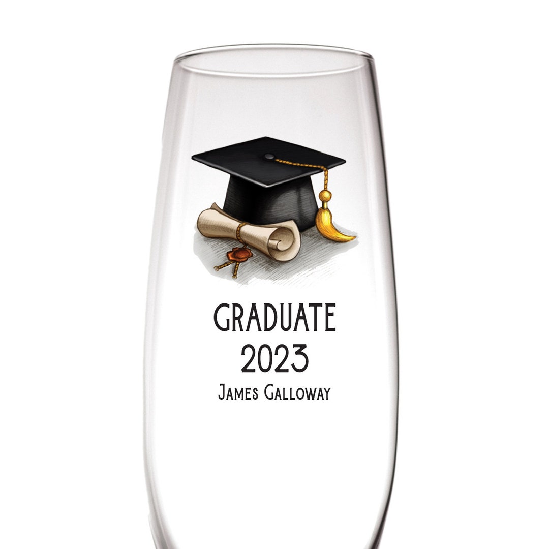 Personalised Graduation Champagne Prosecco Glass Gift - Etsy
