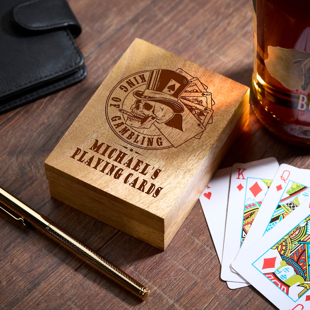 Personalised Wooden Playing Single Card Box Gift King of Gambling - Etsy