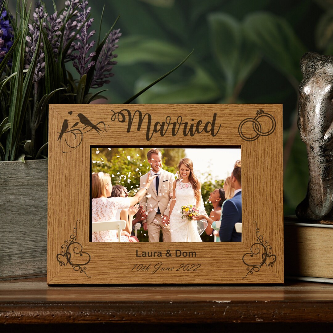 Personalised Wedding Married Brown Photo Frame Various Sizes - Etsy