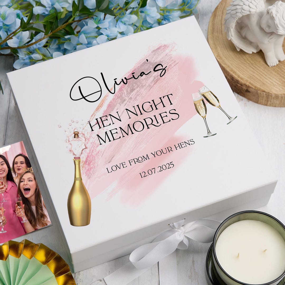 Personalised Hen Night Keepsake Box Customised Hen Do Bachelorette ...