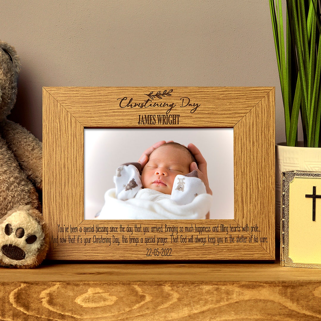 Personalised Christening Day Photo Picture Frame Landscape - Etsy