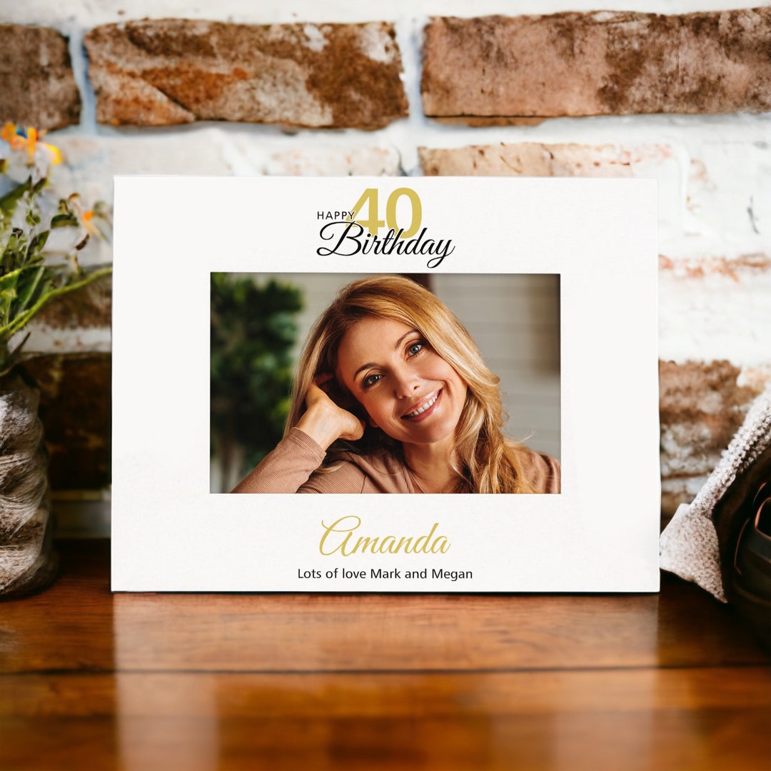 Personalised 40th Birthday Photo Frame Landscape With Name and ...