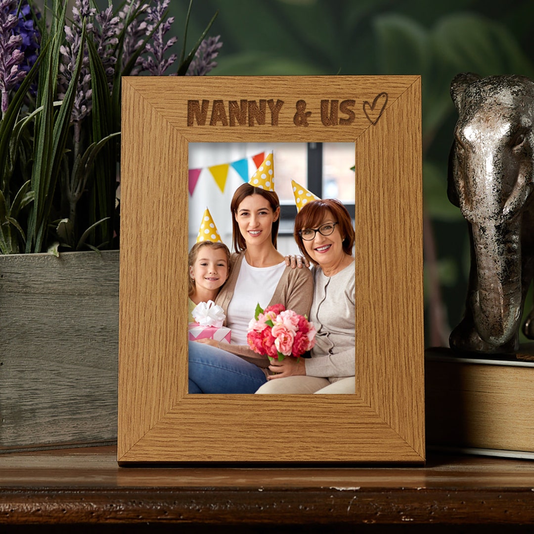 Oak Nanny and Us Picture Photo Frame Heart Gift Portrait - Etsy