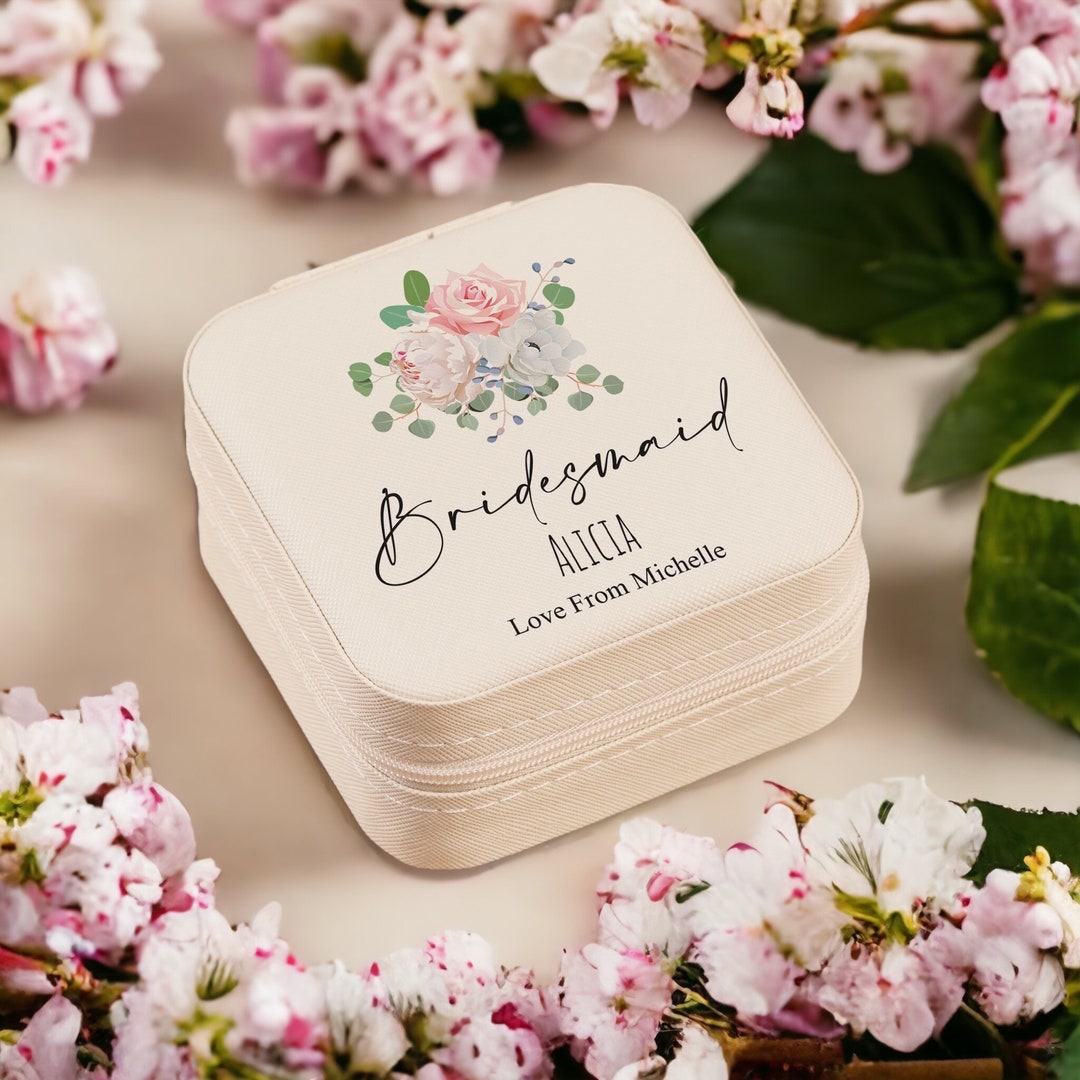 Personalised Bridesmaid Jewellery Box T Floral Design Etsy