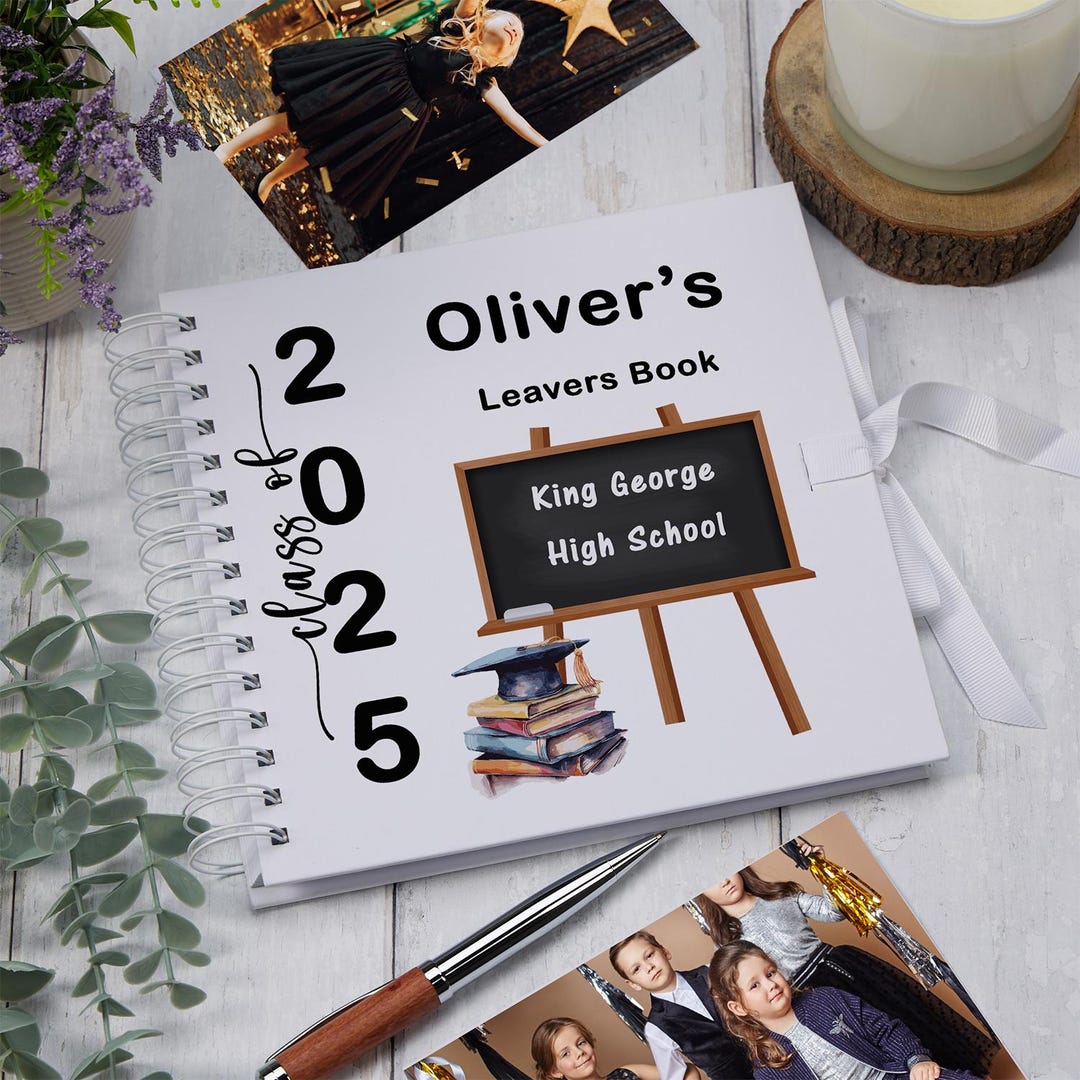 Custom School Leavers Scrapbook Album Personalised Message Book End of ...