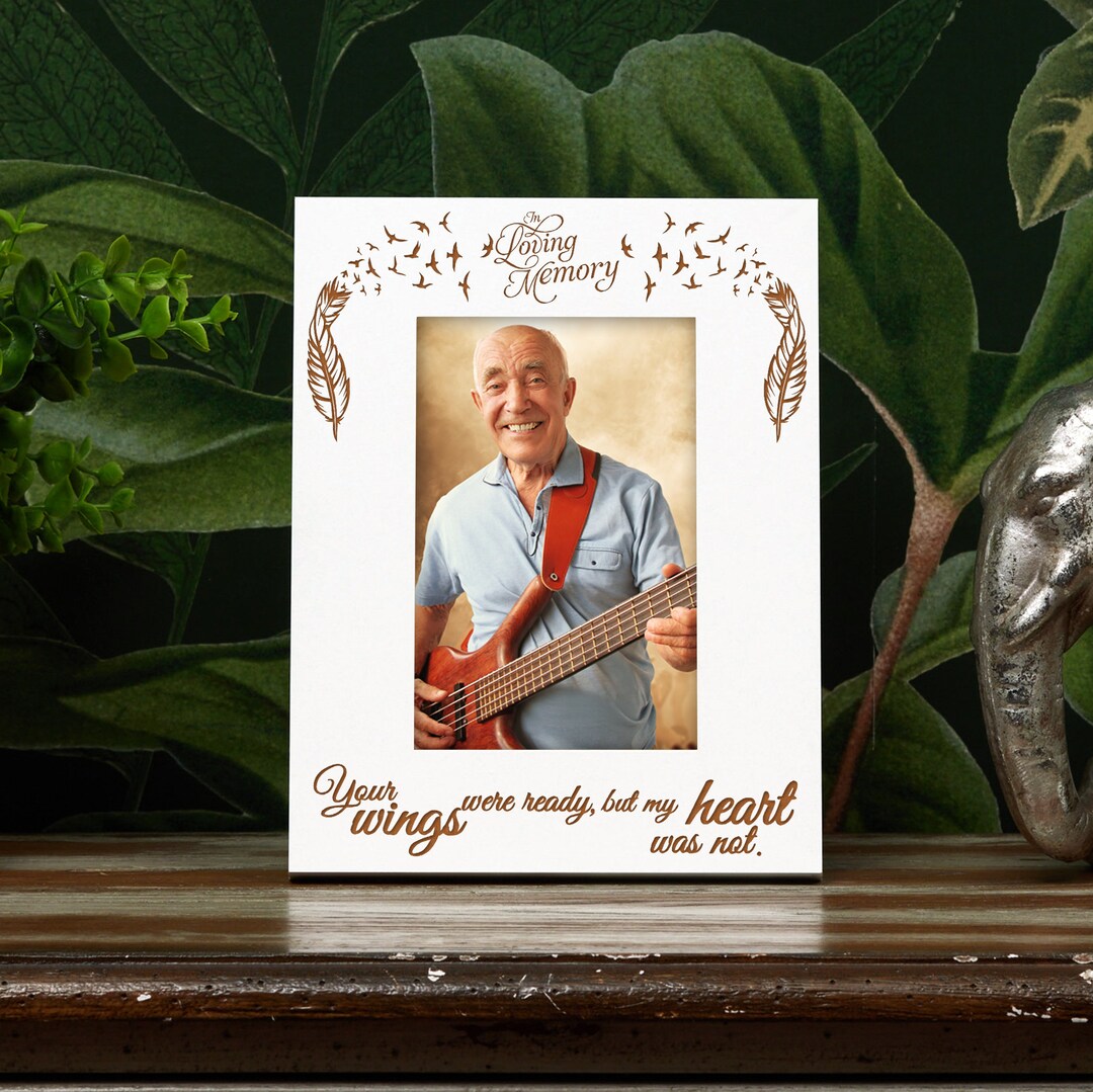 In Loving Memory Remembrance Memorial Portrait White Wooden Photo Frame ...