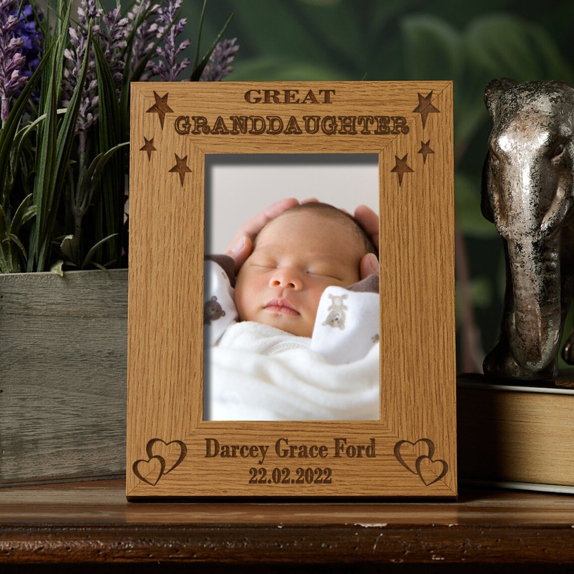 Personalised Great Granddaughter Portrait Wooden Photo Frame - Etsy