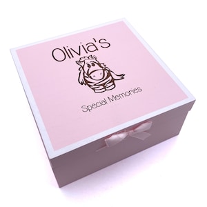 Personalised Baby Girl Pink Keepsake Memories Box Animal Themed - Etsy