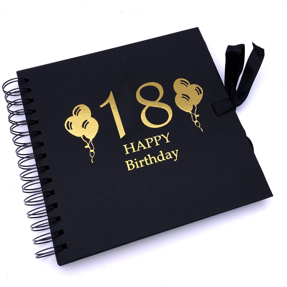 18th Birthday Black Scrapbook Guest Book or Photo Album - Etsy