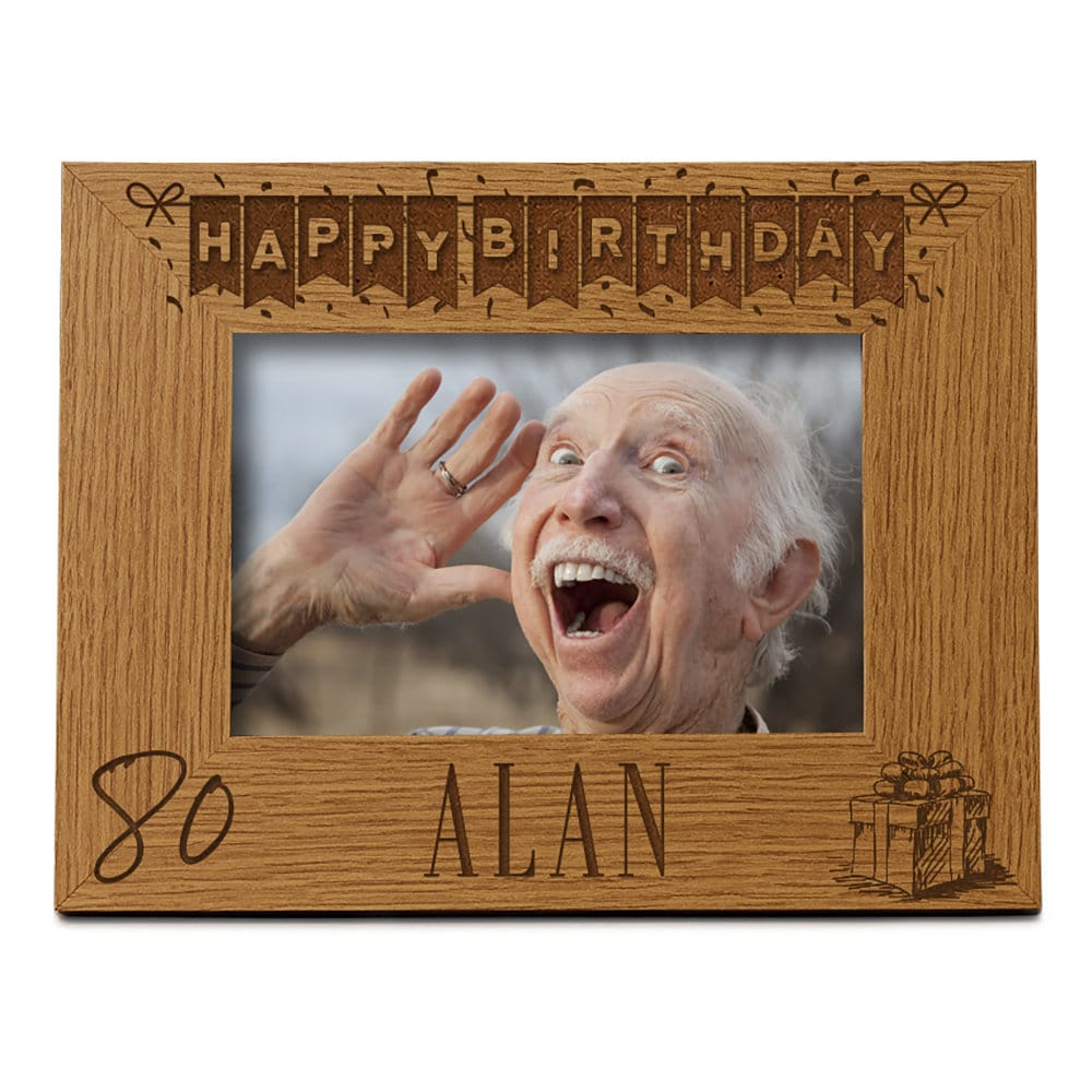 Personalised 80th Birthday Photo Frame Gift With Balloons Landscape - Etsy