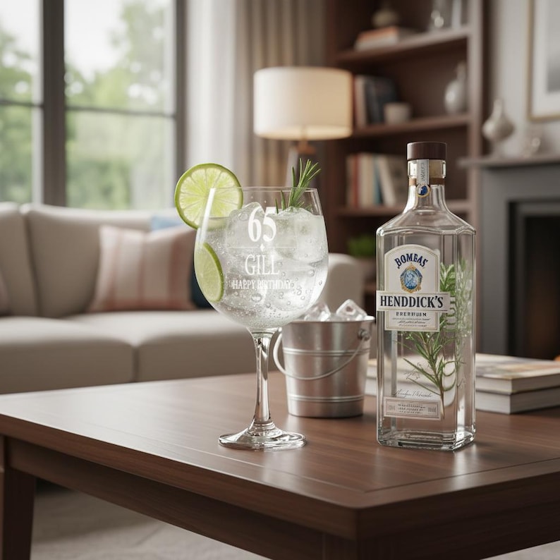 Personalised Birthday Cocktail Gin Glass Gift 18th, 21st, 30th, 40th ...