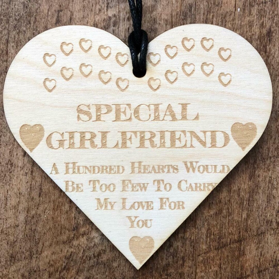 Special Girlfriend Wooden Hanging Heart Plaque Gift - Etsy