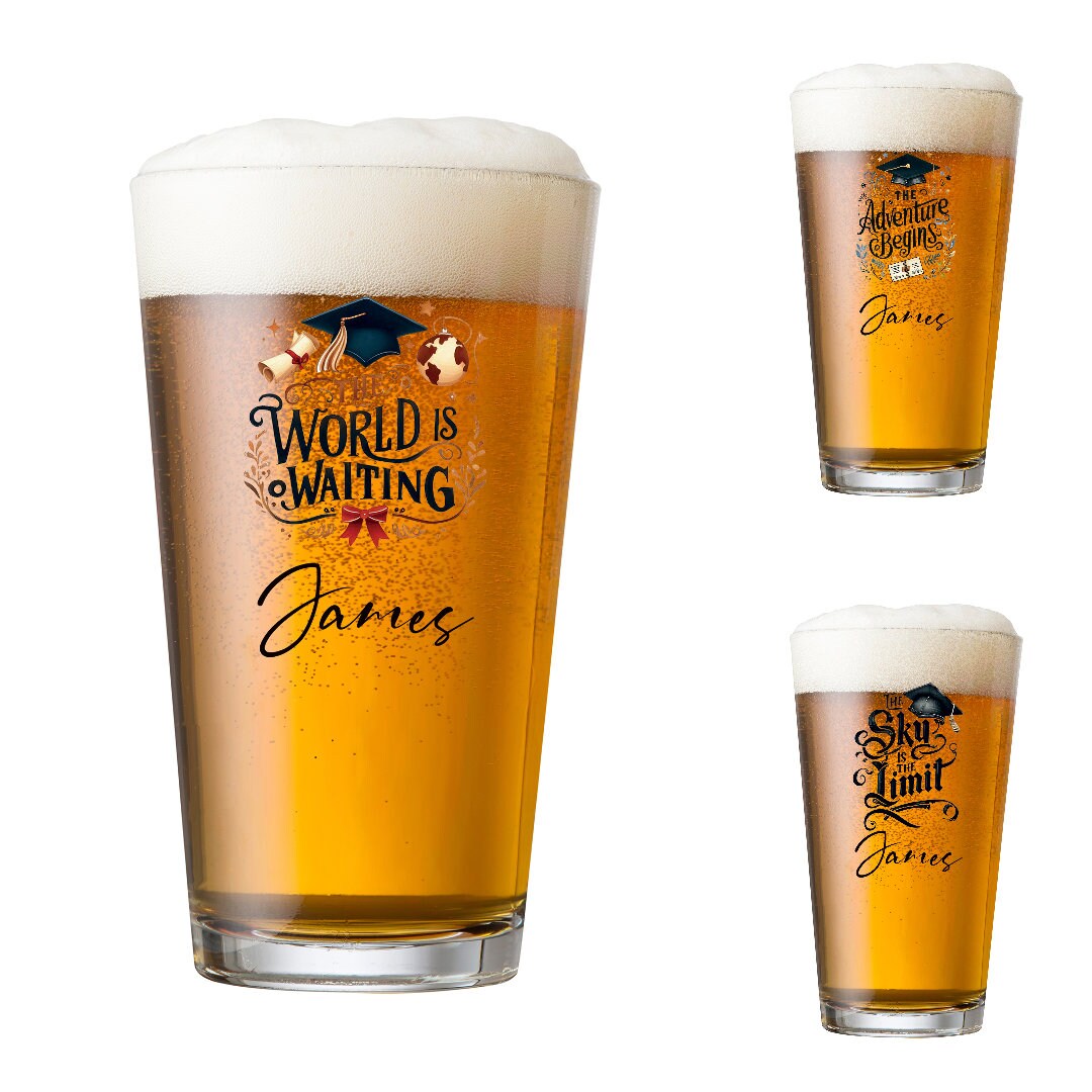 Personalised Graduation Beer Glass Pint Congratulations Keepsake - Etsy