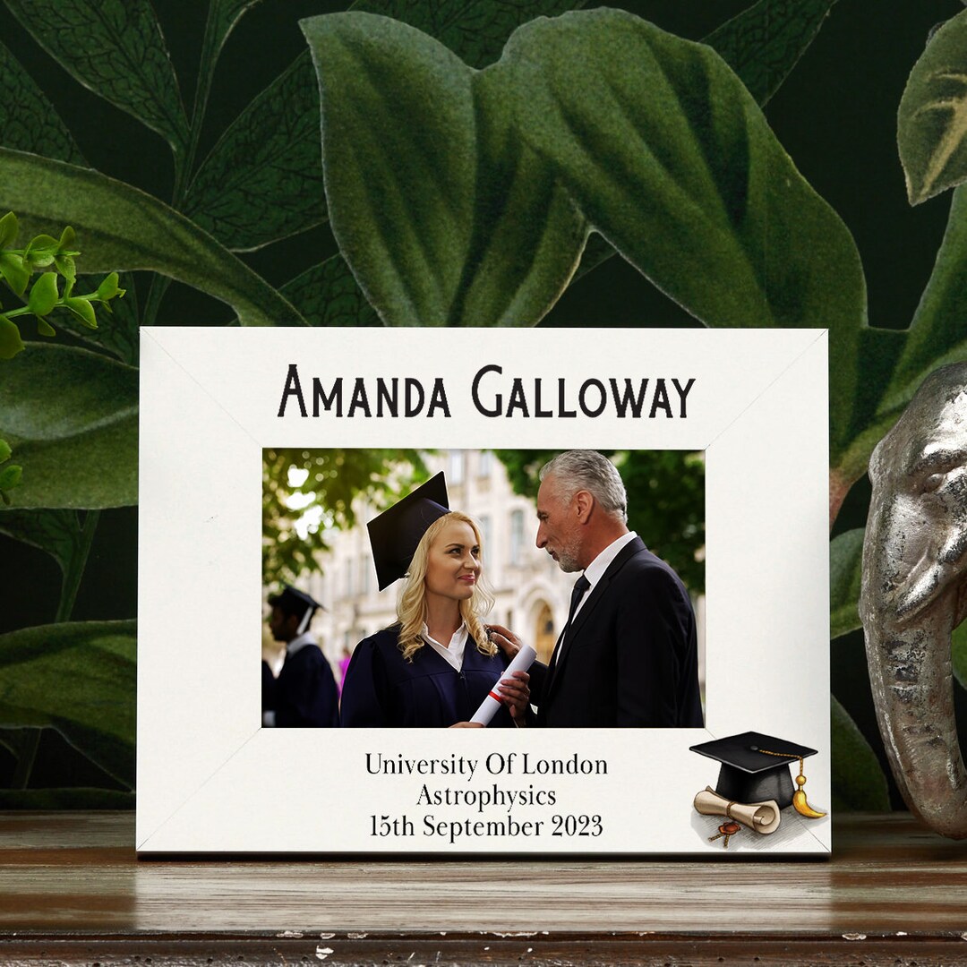 Personalised Graduation Photo Frame Gift With Hat - Etsy