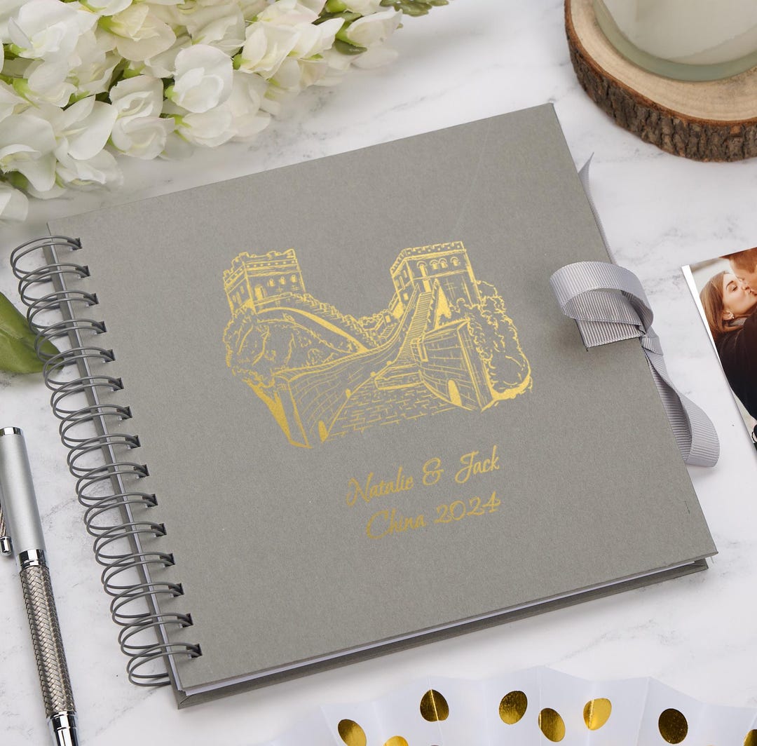 Personalised China Keepsake Multiple Colour Scrapbook Photo Album Foil ...